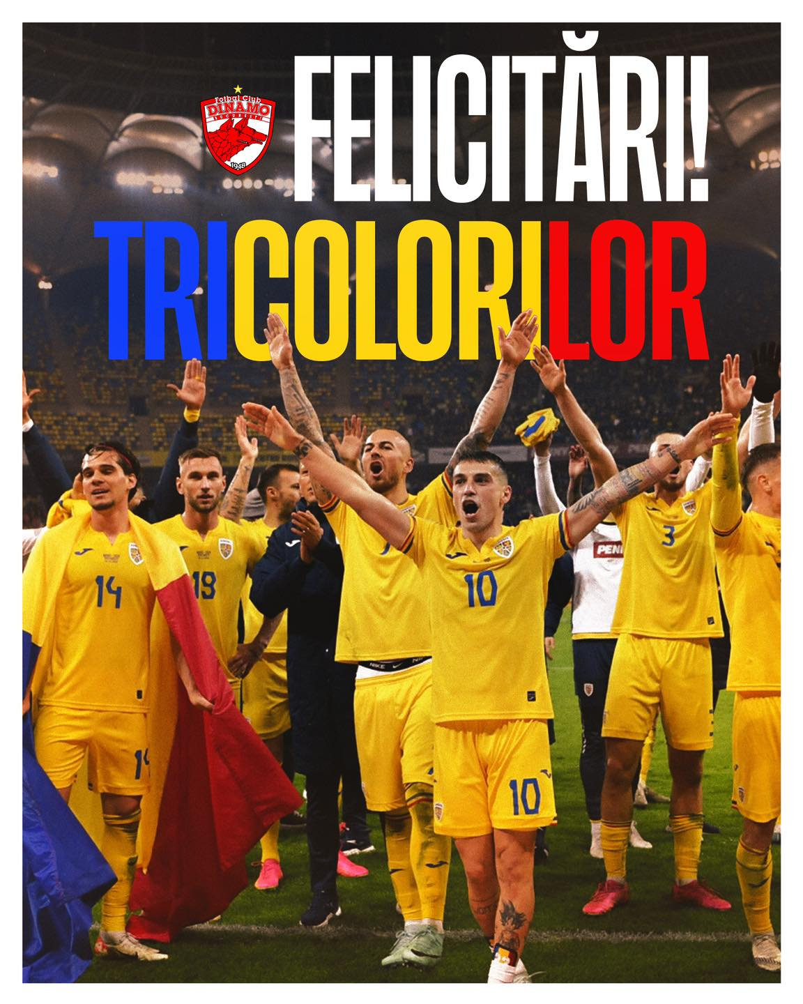 Felicitări EchipEI naționalE de fotbal a României – FC Dinamo 1948 ...